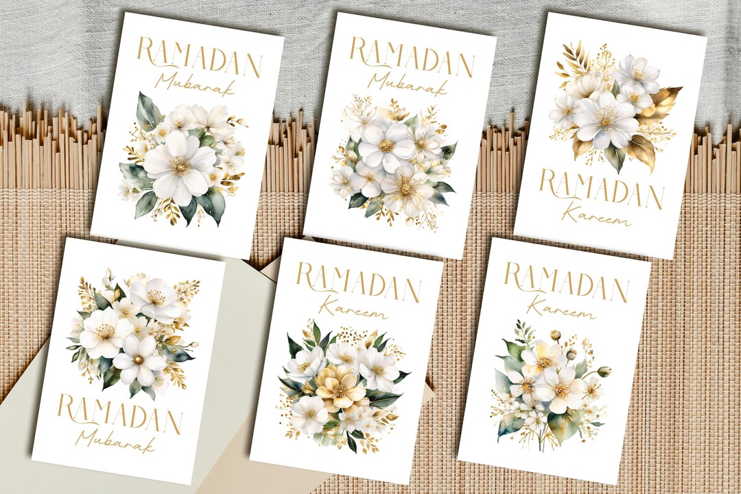Set of 6 Ramadan Cards | Printable Ramadan Greeting Cards | Ramadan ...