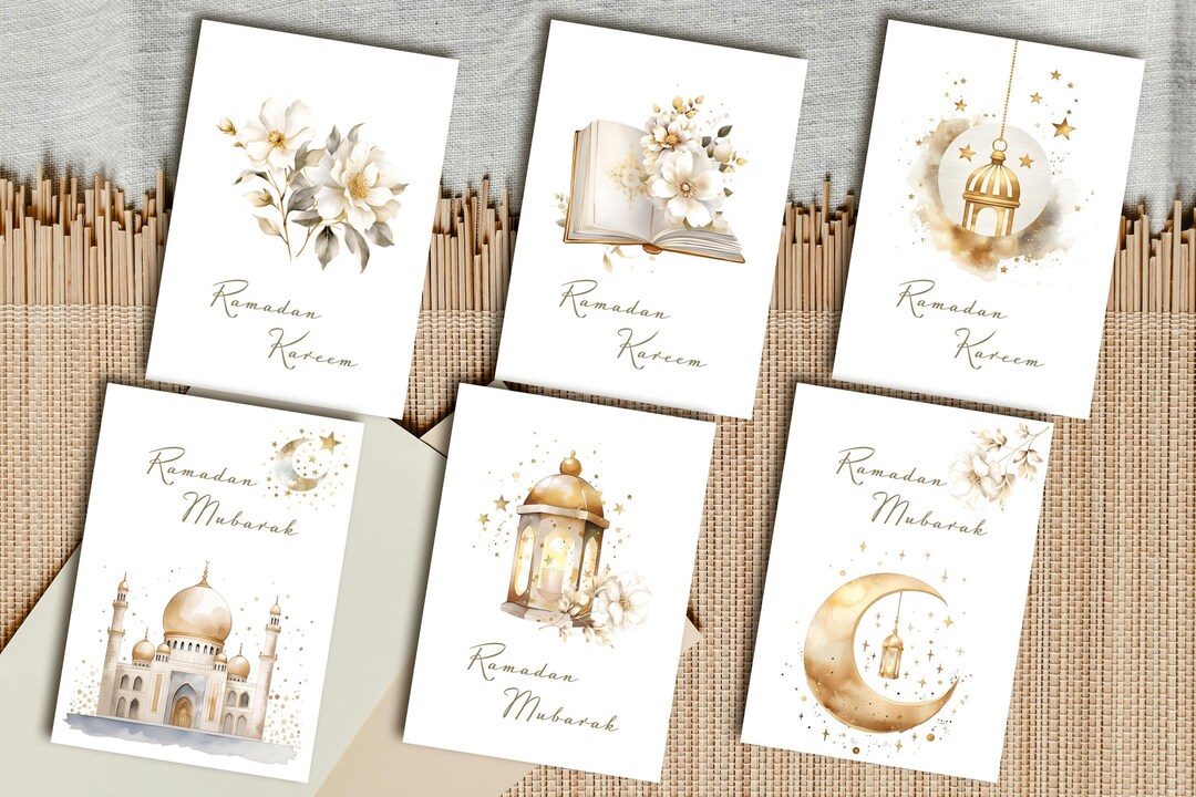 Set of 6 Ramadan Cards | Printable Ramadan Greeting Cards | Ramadan ...