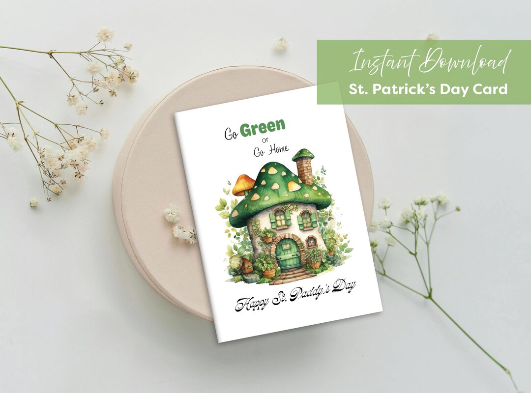 St. Patrick's Day Card | Printable St. Patrick's Day Card | Go Green or ...