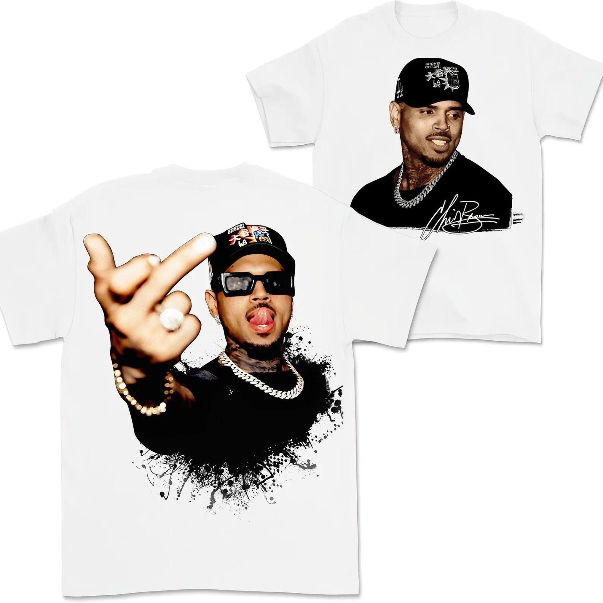 Chris Brown Vintage Middle Finger Vintage Unisex Shirt, Concert 2025 ...