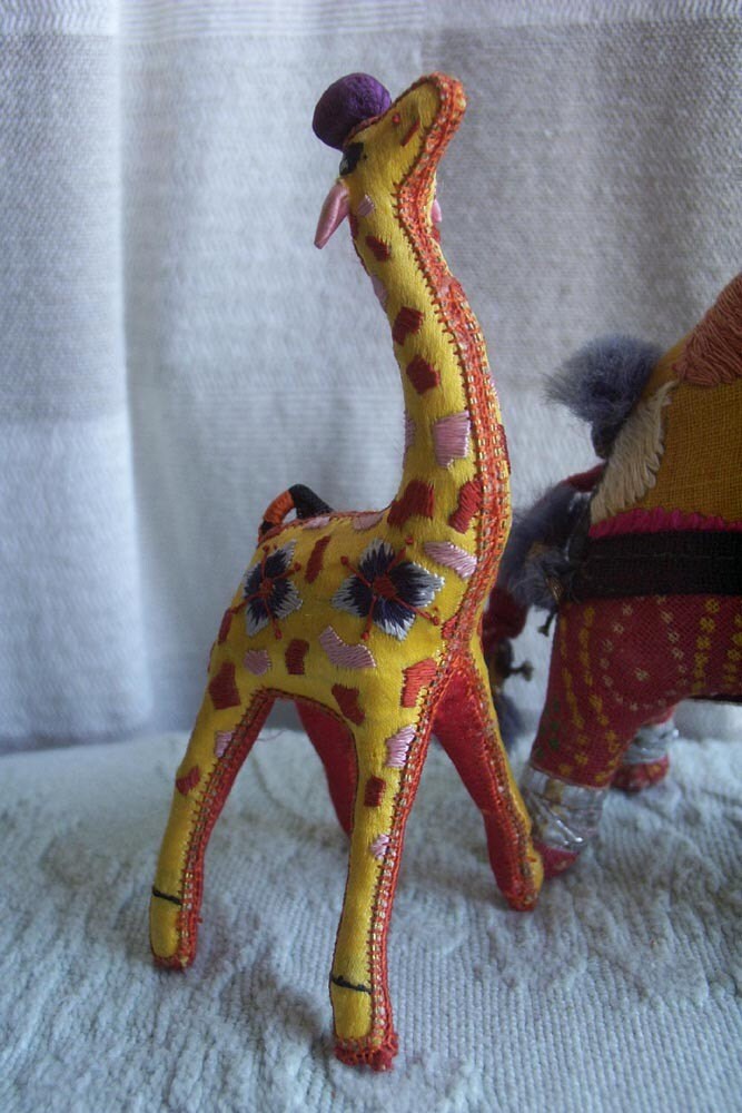 Two Vintage Fabric Patchwork Stuffed Animals Camel Giraffe | Etsy