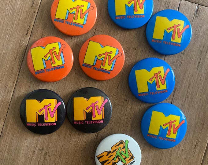 Vintage 80s 90s MTV Promotional Button Pins - Etsy