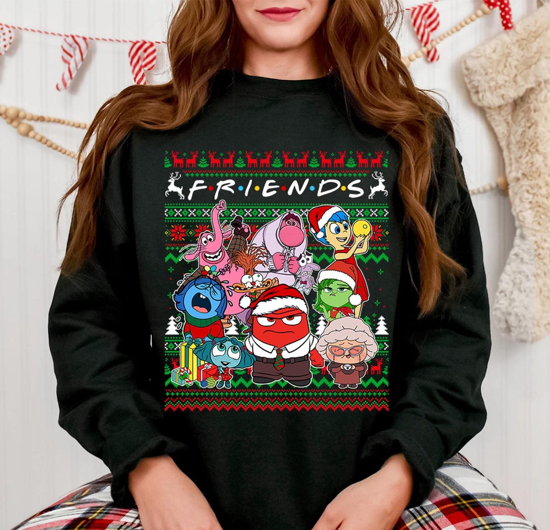 Inside Out 2 Character Santa Ugly Christmas Shirt, Joy Anxiety Anger ...