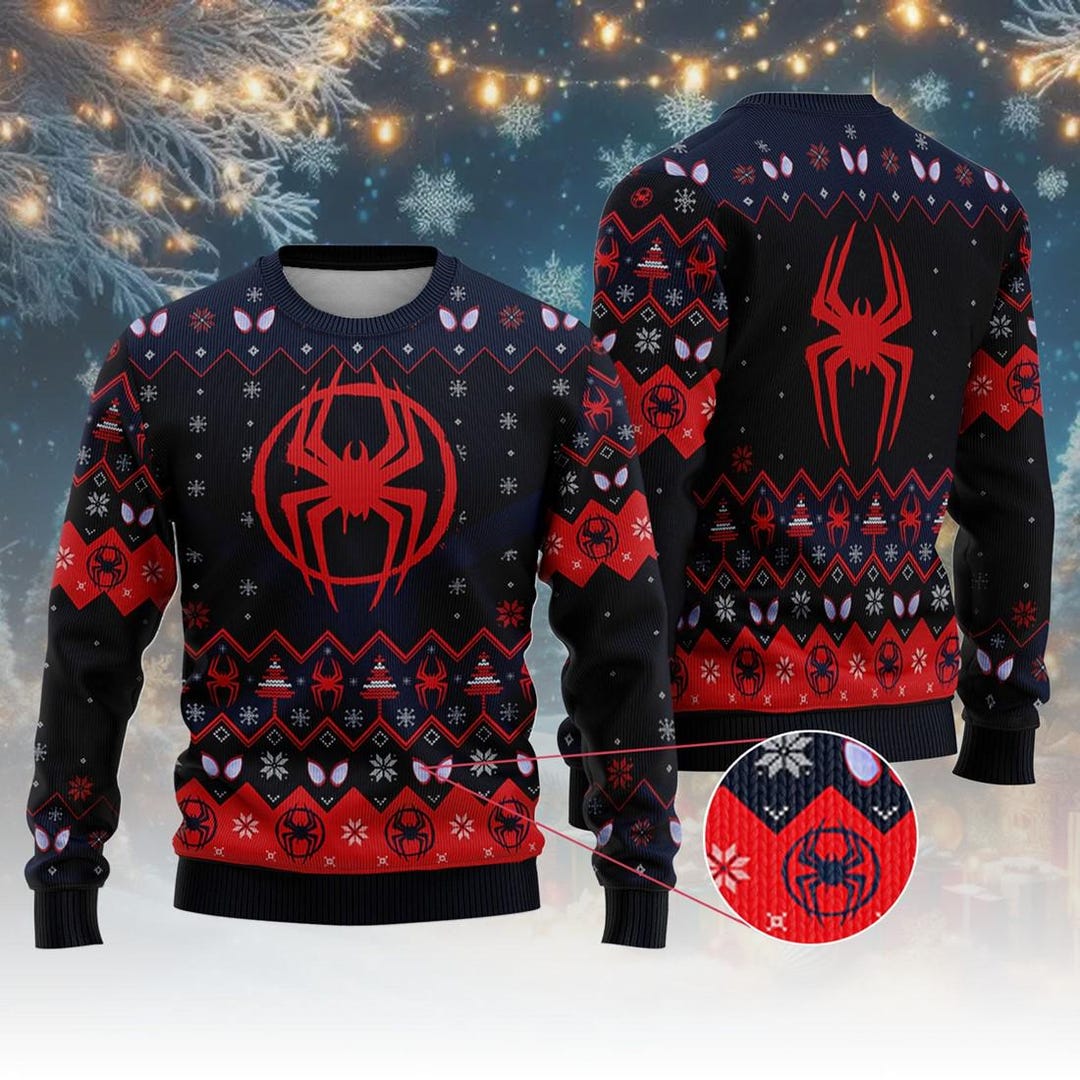 Miles Morales Spiderman Ugly Christmas Sweater, Across the Spider Verse ...