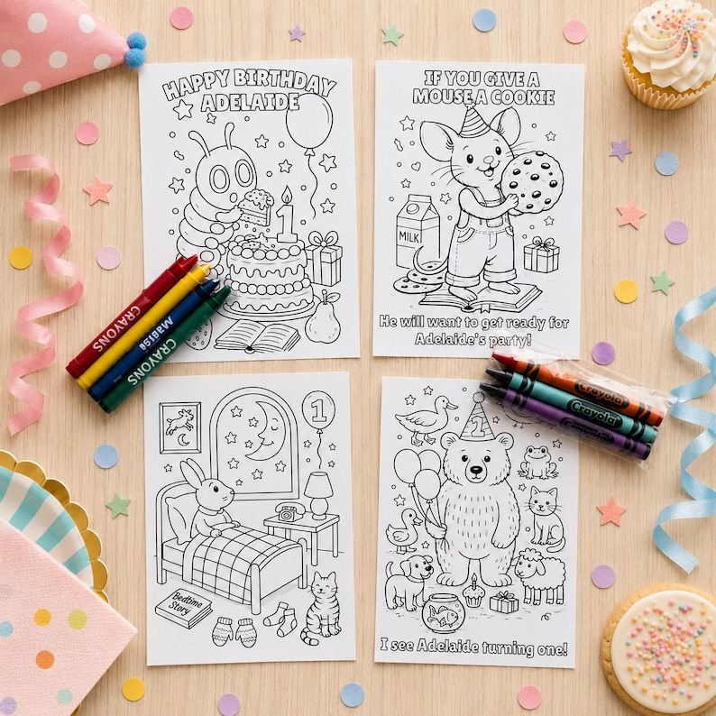 One for the Books Birthday Party Favor, Second Chapter Coloring Packs ...