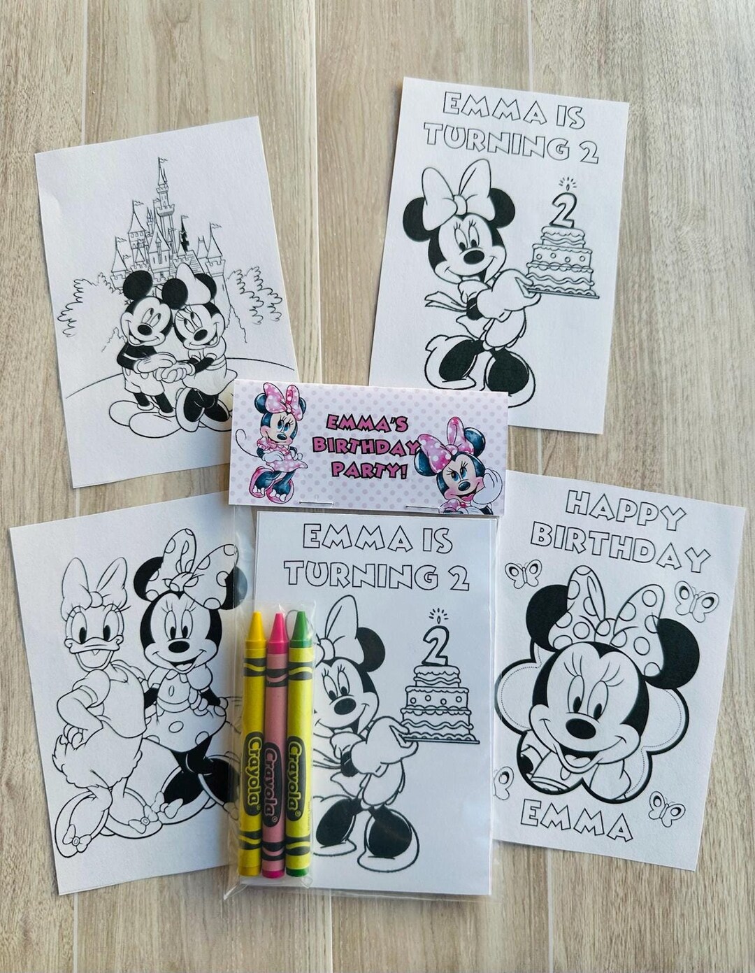 Inspired Minnie Mouse Coloring Pages and Crayons - Etsy