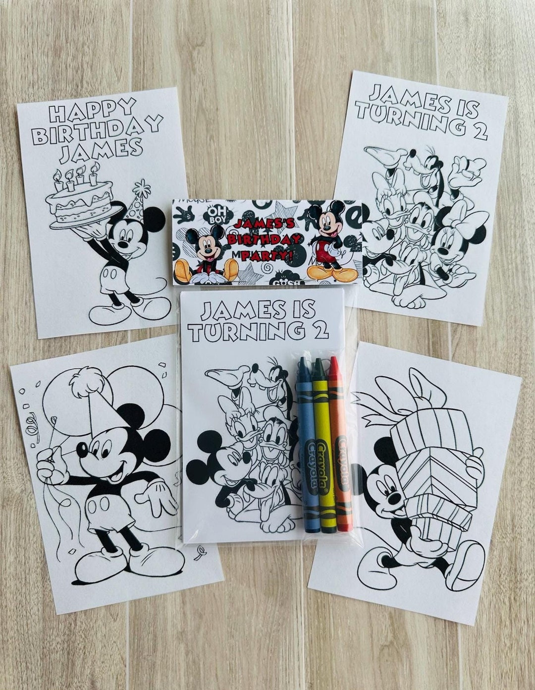 Inspired Mickey Mouse Coloring Pages and Crayons - Etsy