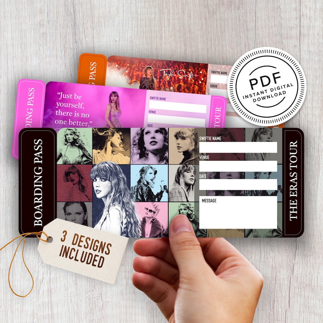 Taylor Era's Tour - Trip Ticket - Custom Printable - Boarding Pass ...