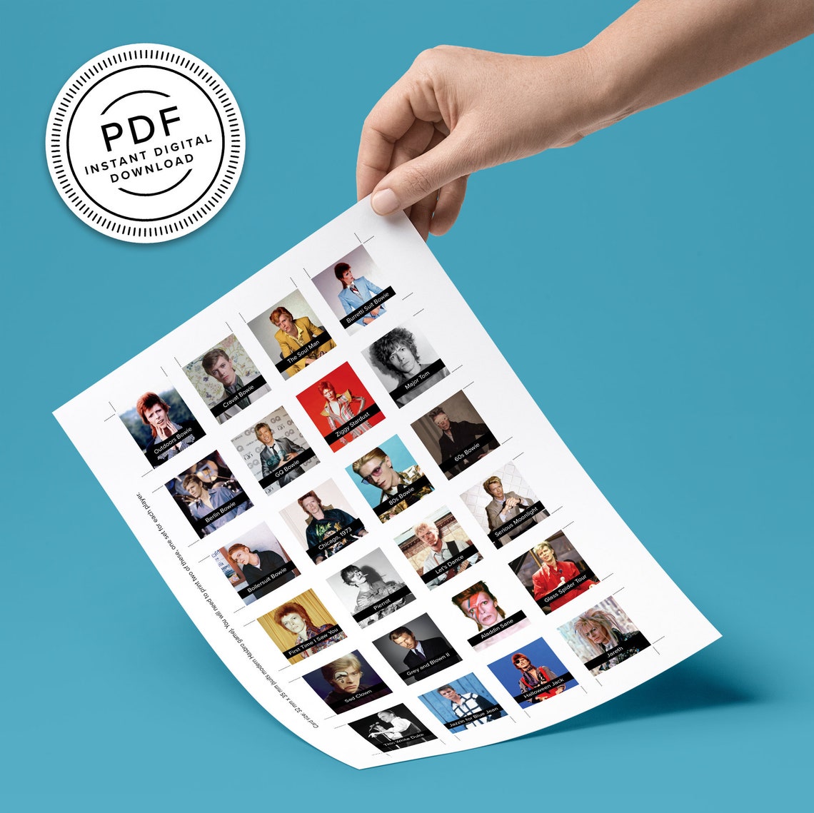 David Bowie Guess Who Game Printable Insert Cards - Etsy