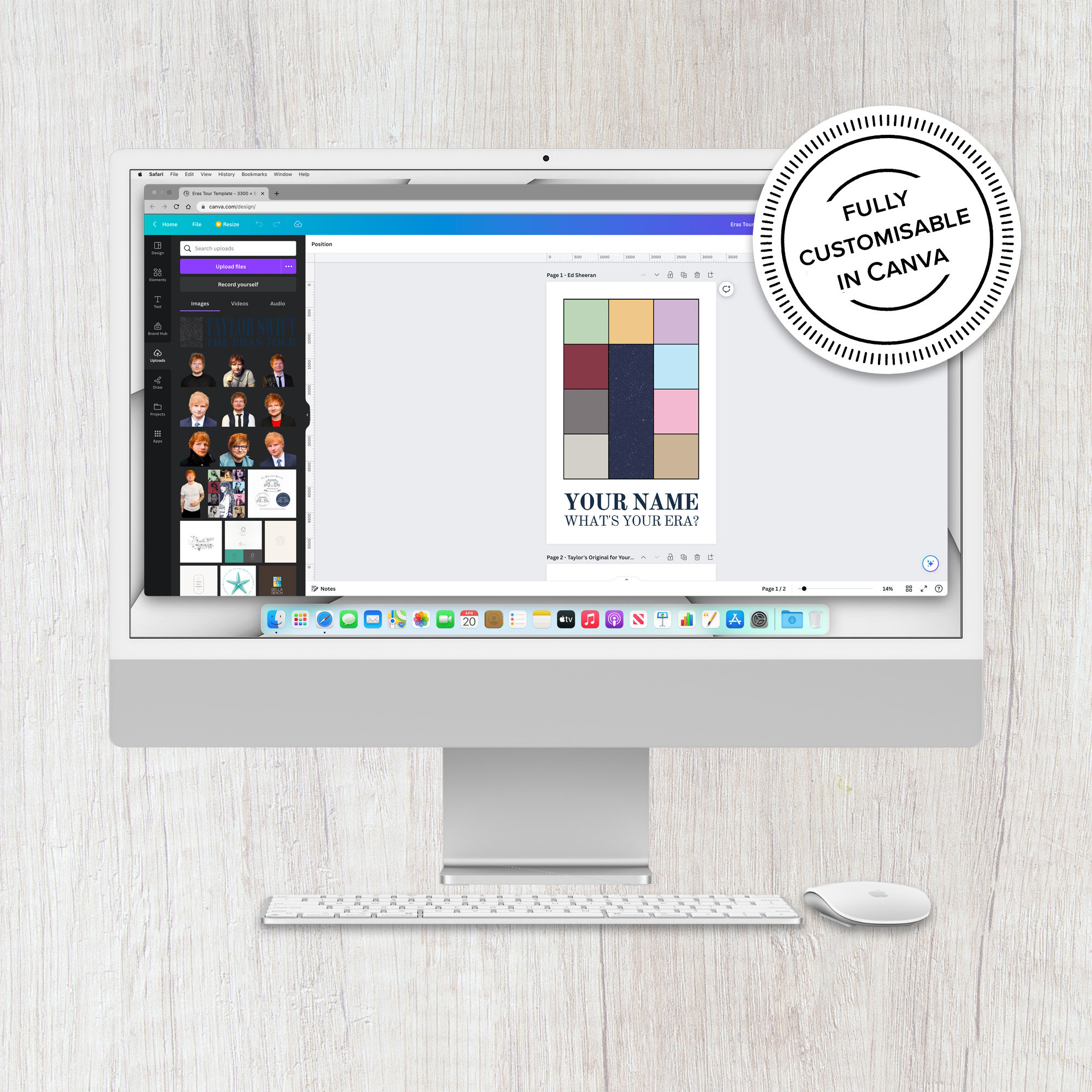 Custom Eras Tour Poster Canva Template, Era's Tour Wall Art, Custom ...