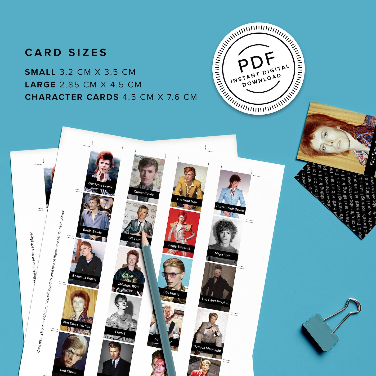David Bowie Guess Who Game Printable Insert Cards - Etsy