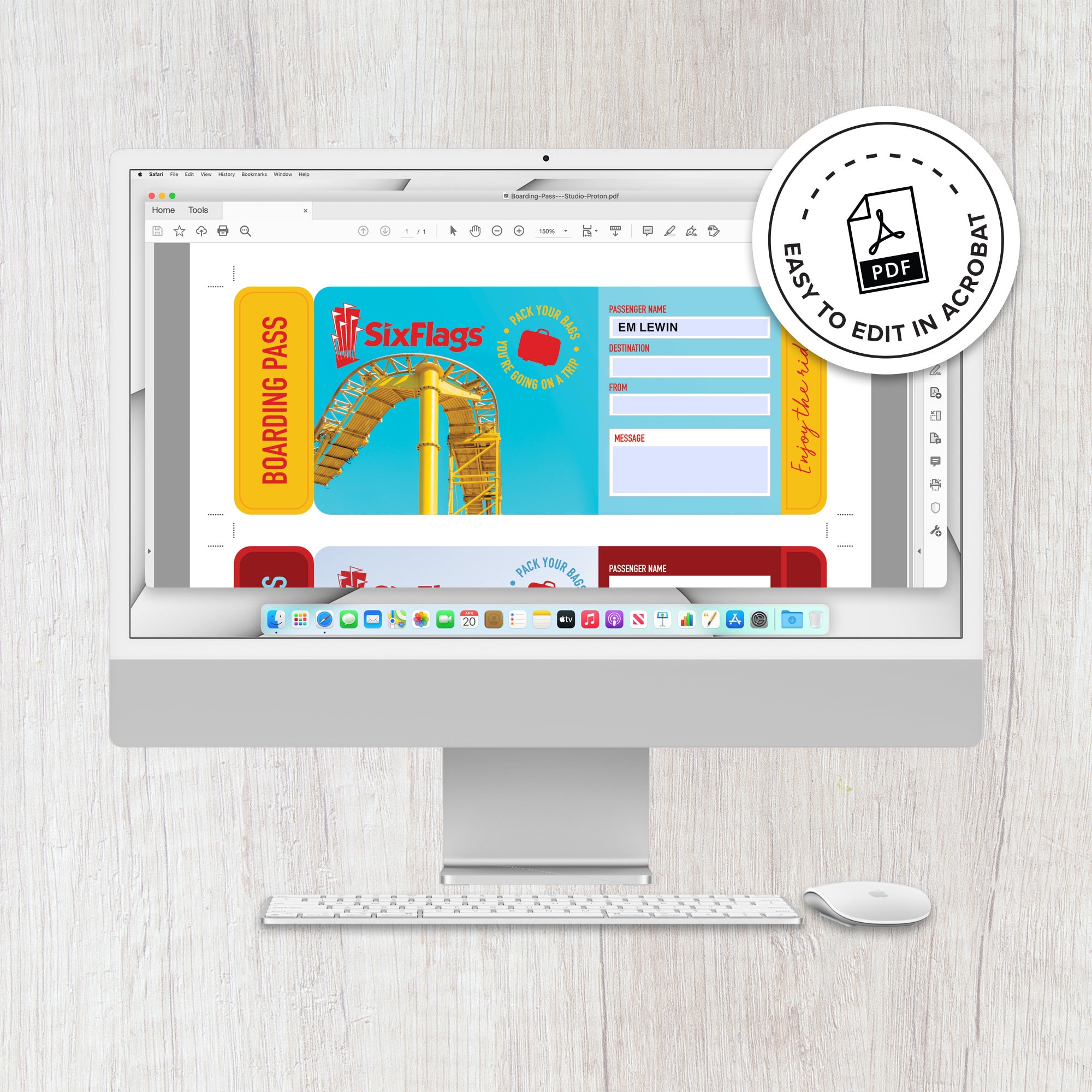 Six Flags Printable Surprise Trip Tickets Vacation Ticket - Etsy