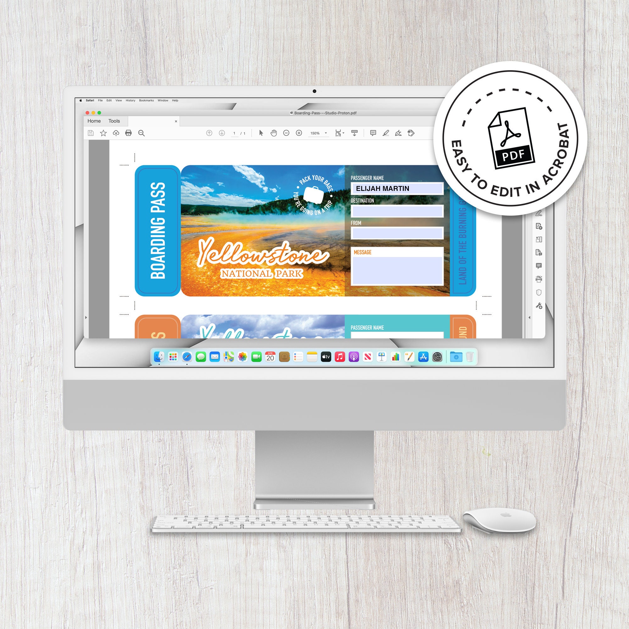 Yellowstone National Park Printable Surprise Trip Tickets Vacation ...