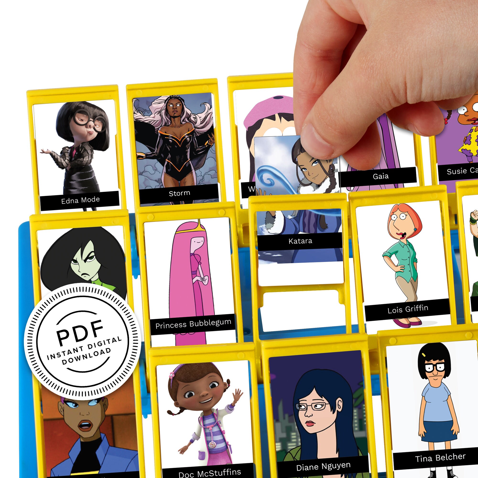 Kickass Female Cartoon Characters Guess Who Game Printable | Etsy