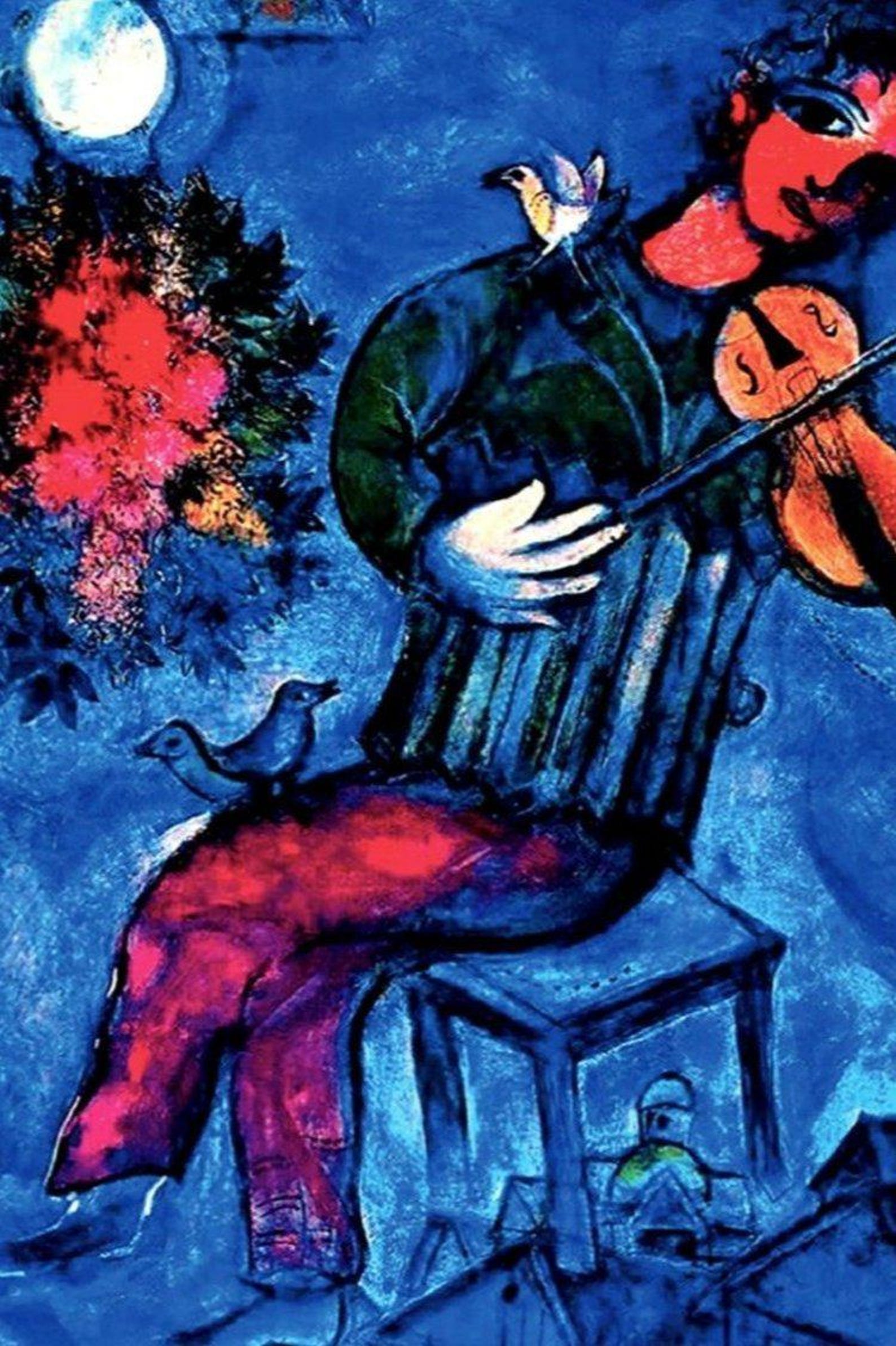 Chagall, "the Blue Fiddler" , Lithograph UNFRAMED - Etsy