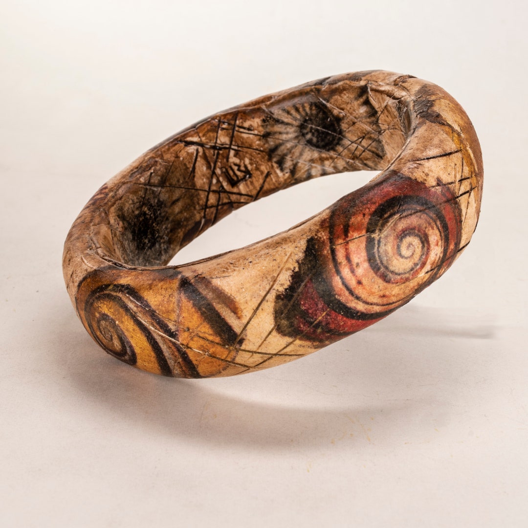 Ancient Artifact Spiral Sea Shell Design Polymer Clay Bracelet - Etsy
