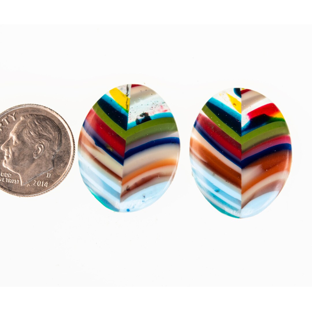 Rare Matched Pair of Genuine La Jolla Surfite Cabochons From California ...