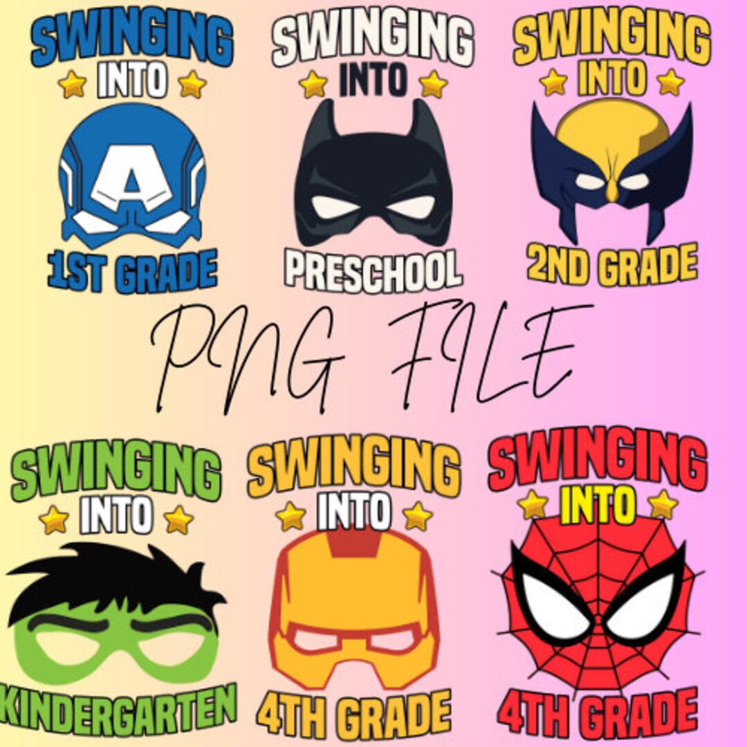 Super Heros Back to School PNG Bundle, Super Heros Pngs, PNG ...