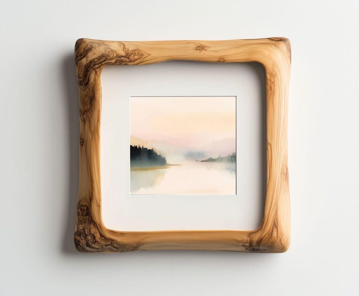 Miniature Abstract Lake Watercolor Painting Print, Small Nature Art ...