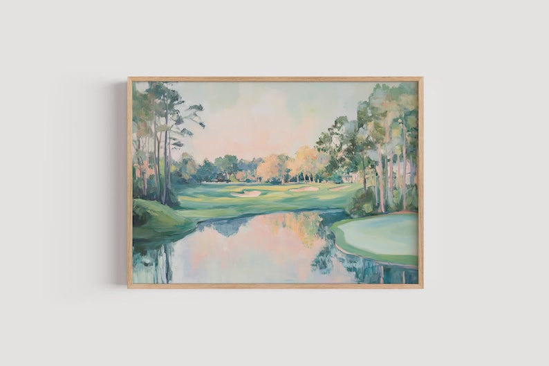 Augusta National Golf Club Art Print, Minimalist Golf Art, Modern Golf ...
