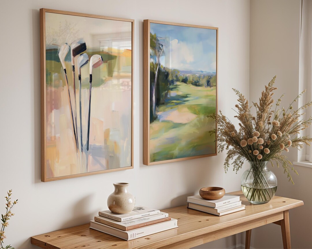 Abstract Golf Art Set Print, Modern Golf Wall Art, Digital Golf ...