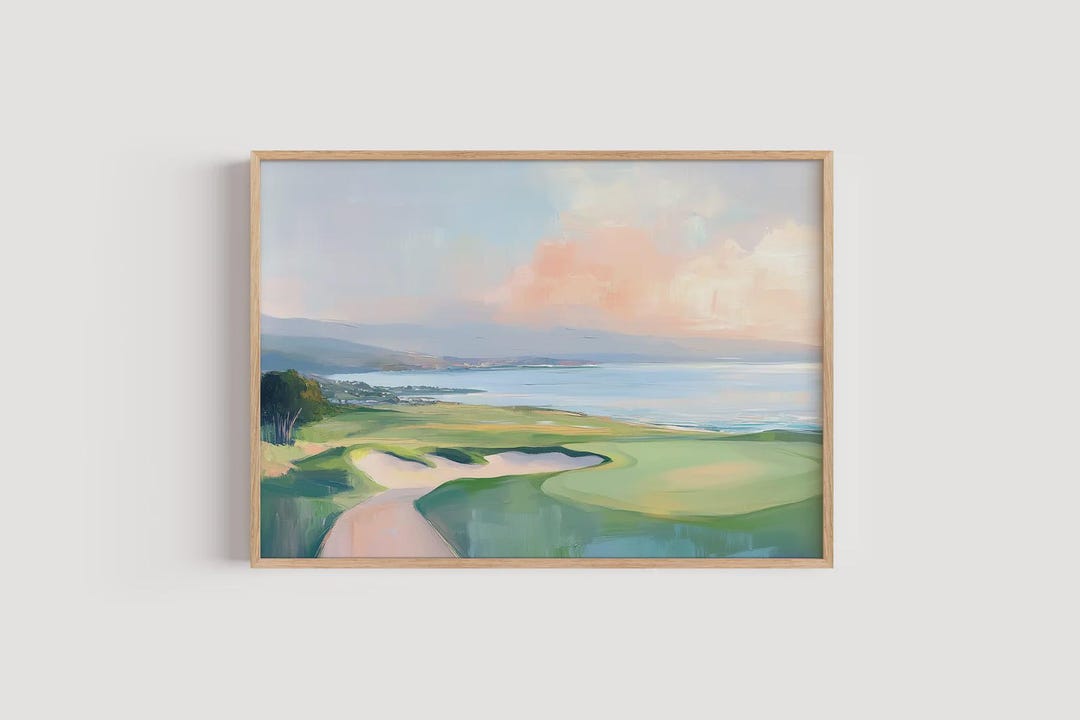 Pebble Beach Golf Resort Wall Art Print | Coastal Golf | Modern Golf ...