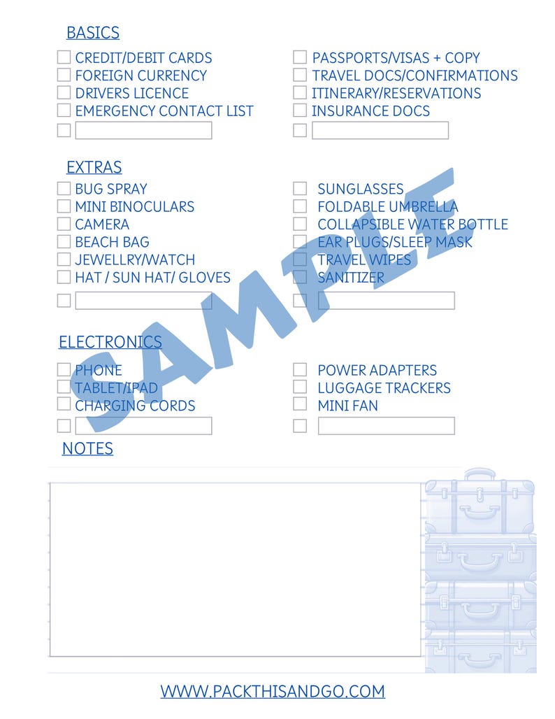 Digital or Printable Packing List. Anywhere You're Going, All You Need ...