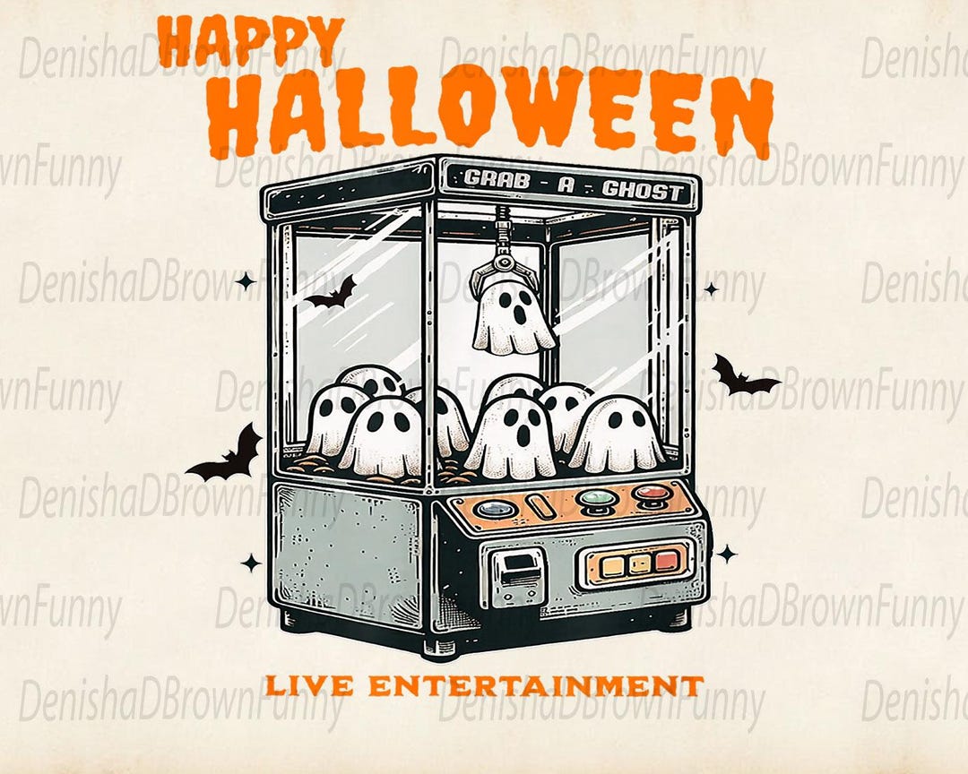 Halloween Png, Cute Claw Machine Ghost Design, Spooky Season Fall, Fun ...