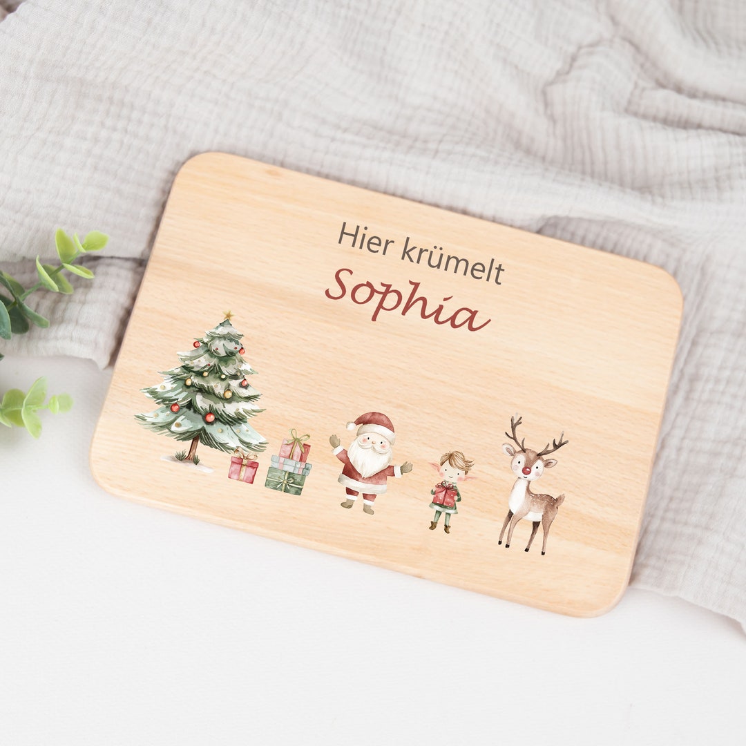 Breakfast Board Santa Claus, Wooden Board for Christmas, Christmas Gift ...