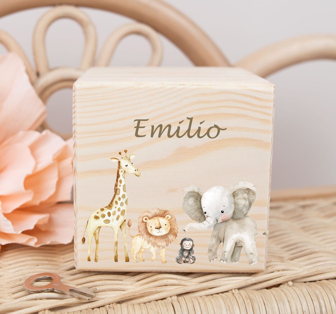 Custom Money Box, Christmas Gift , Wooden Safari Money Box for Children ...