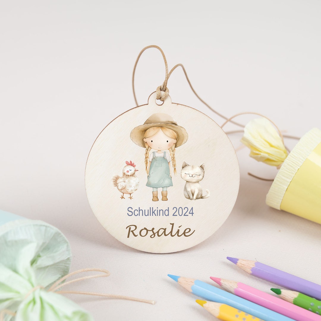 Farm Farmer Girl School Cone Tag, Farm Personalized School Cone Tag ...