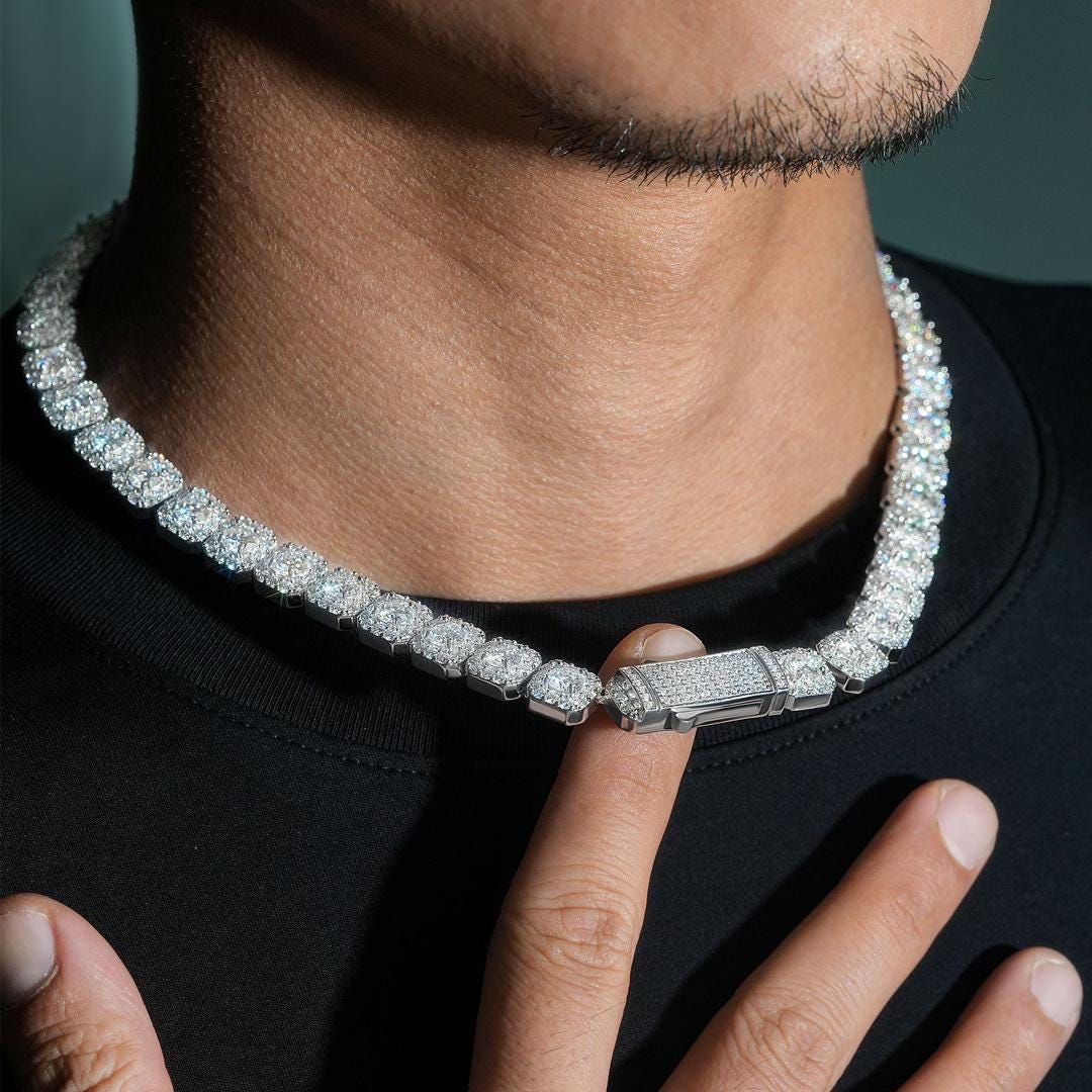 10mm Micro Clustered Tennis Chain - Etsy