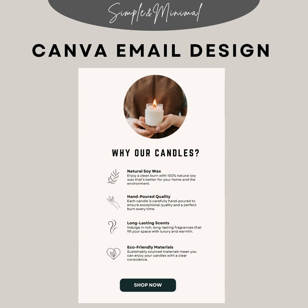 Neutral Welcome Email Design Template Klaviyo Canva Marketing - Etsy