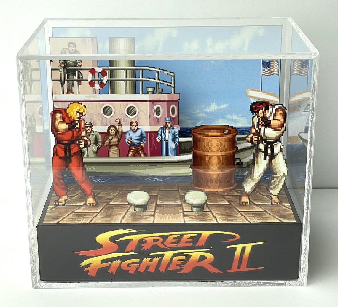 Street Fighter 2 Cube Diorama Street Fighter II Cube Diorama Street ...