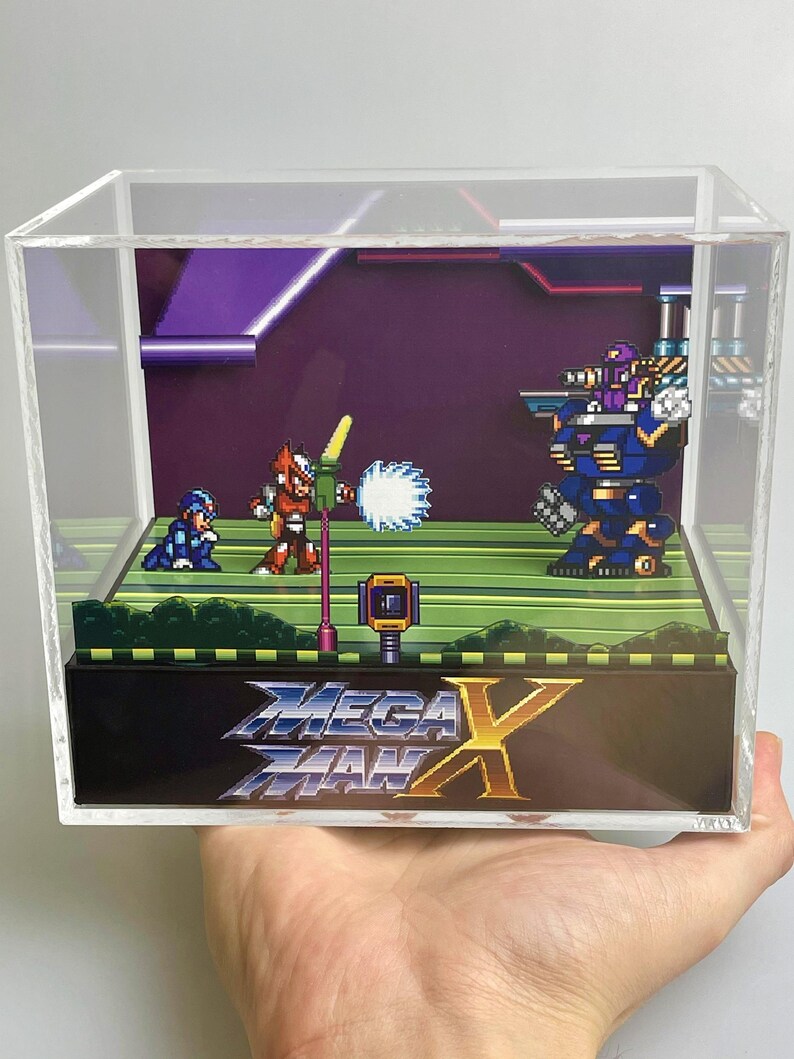 Mega Man X Cube Diorama Megaman X Cube Diorama Mega Man Gift Megaman X ...