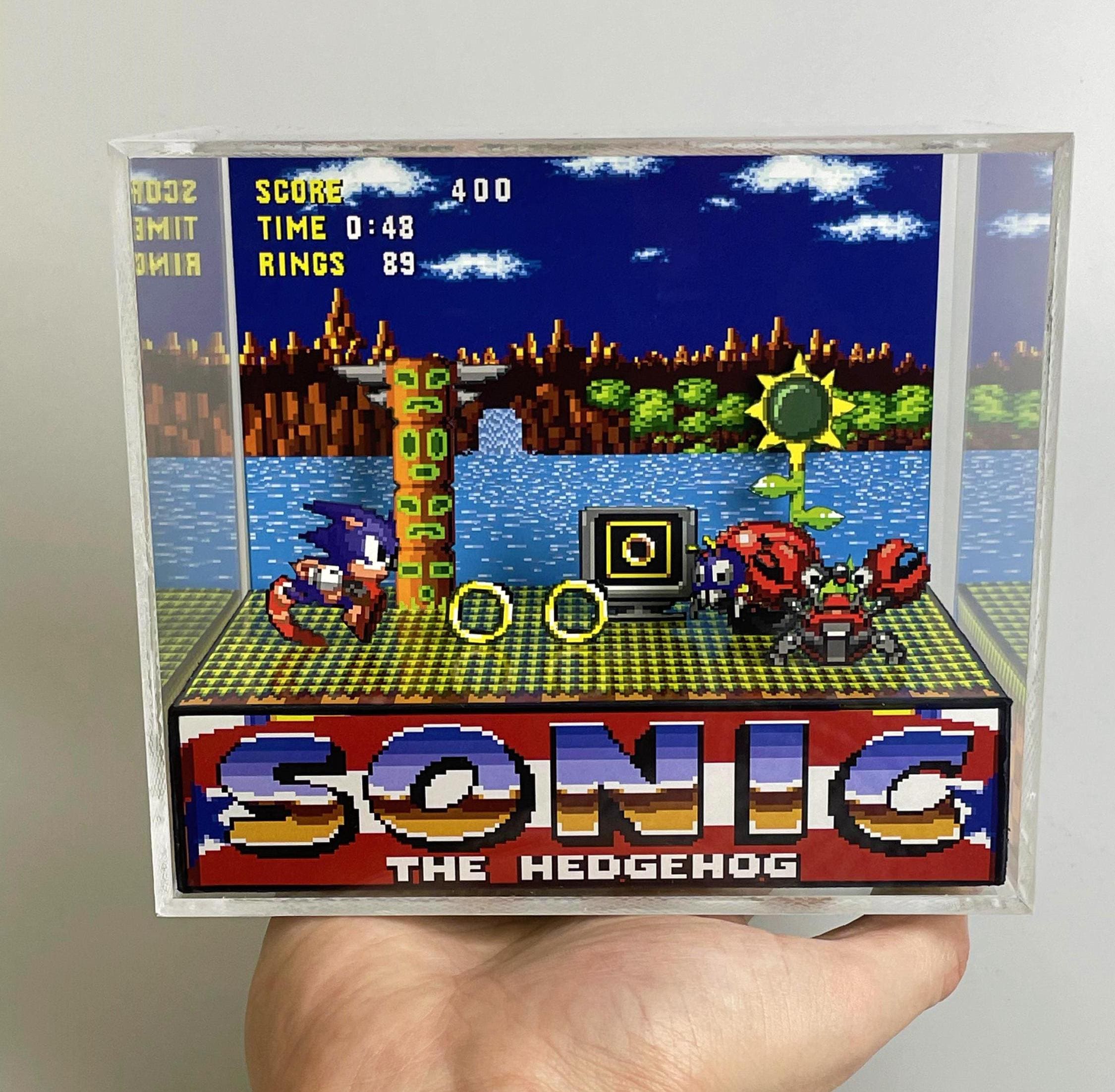 Sonic the Hedgedog Cube Diorama Sonic Cube Diorama Sonic Gift Mega ...