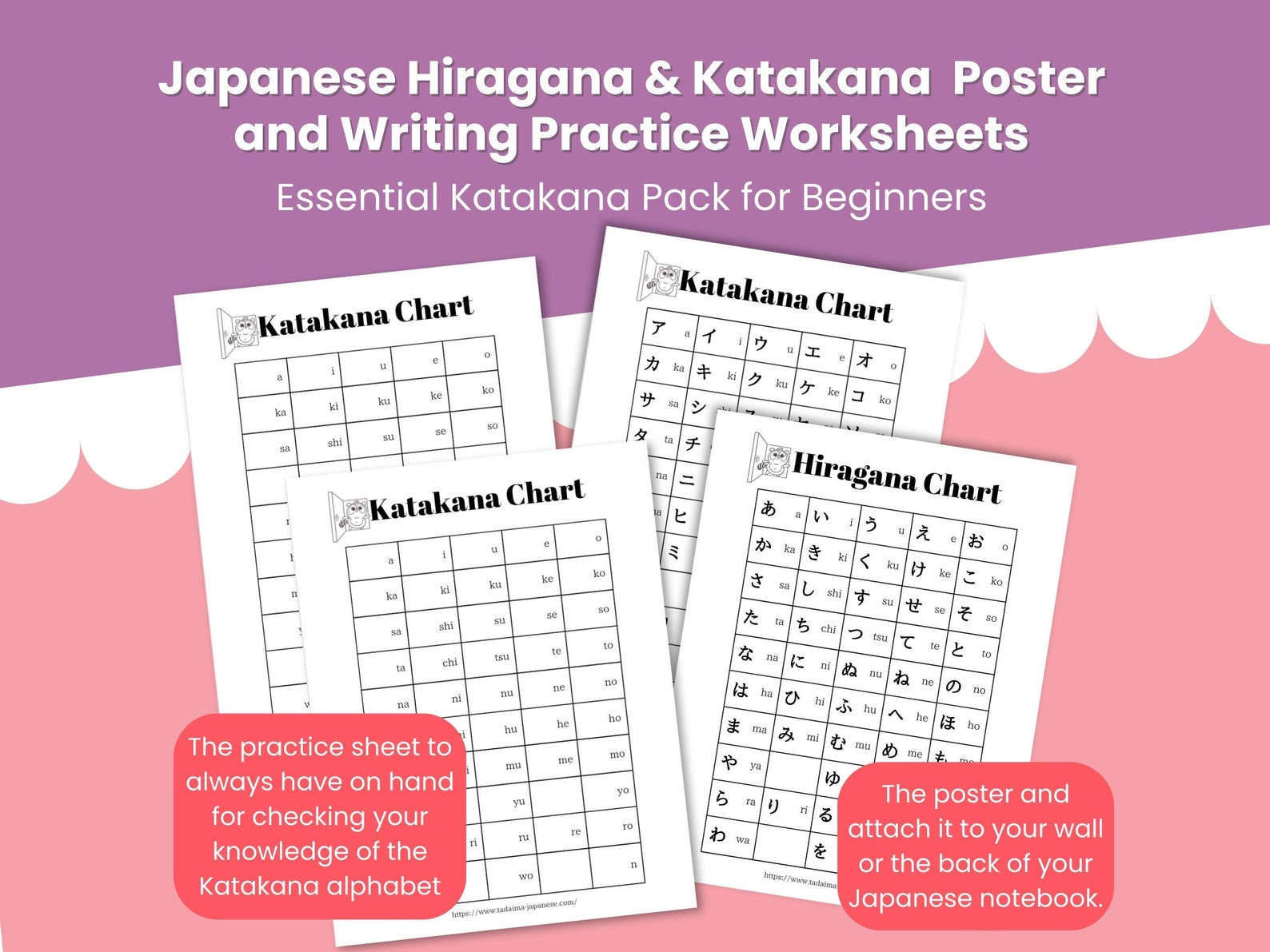 Japanese Hiragana and Katakana Practice COMPLETE BUNDLE With Native ...