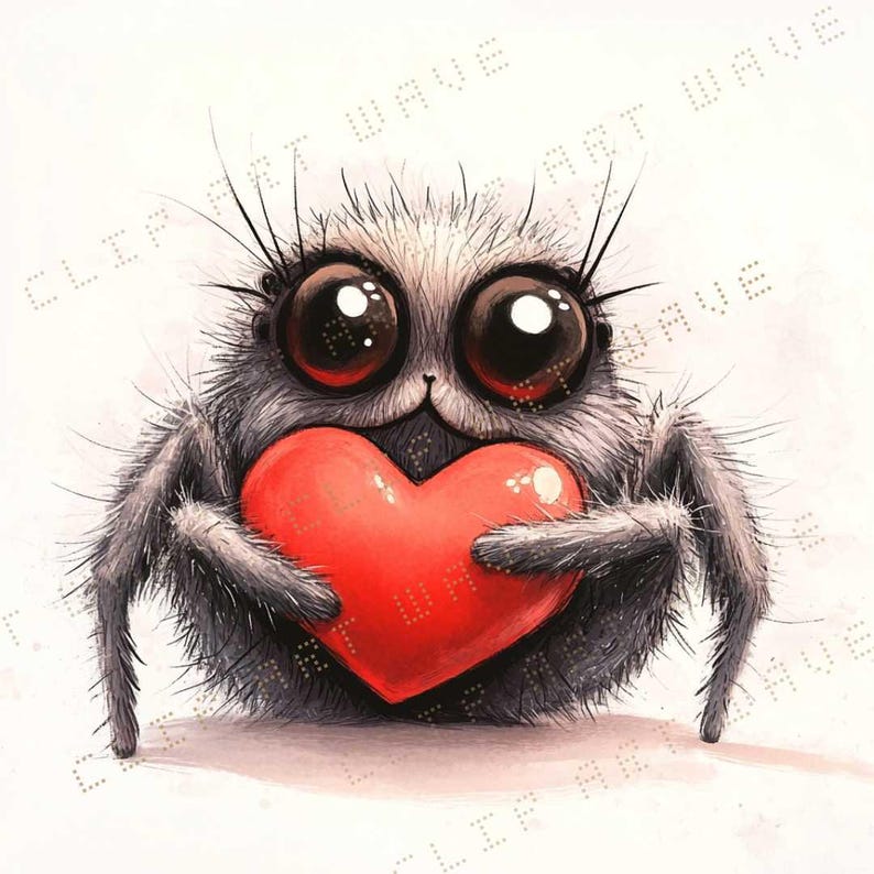Cute Spider Png, Sweet Spider, Png, Style Watercolor, Valentine's Day ...