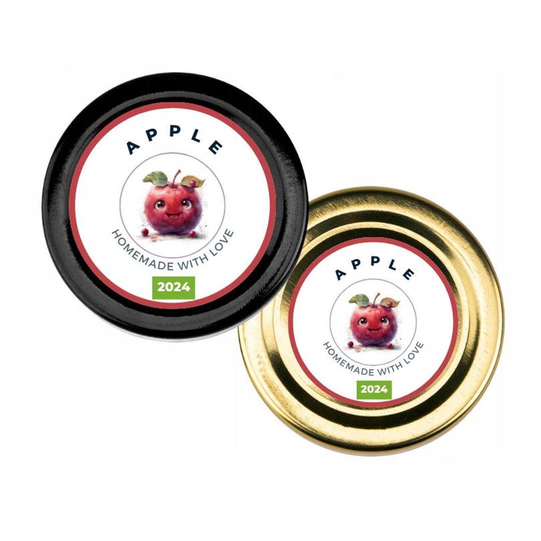 Apple Labels 83pcs, Round Retro Mason Jar Stickers, Homemade Product ...