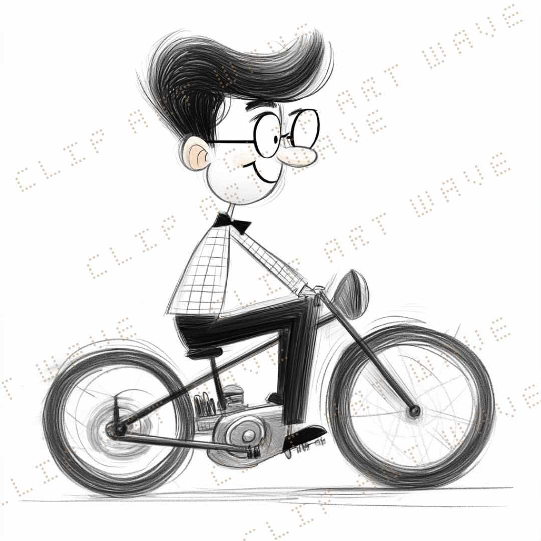 Boy and Motor, Boy Clipart, Motorbike, Printable Watercolor Clipart ...