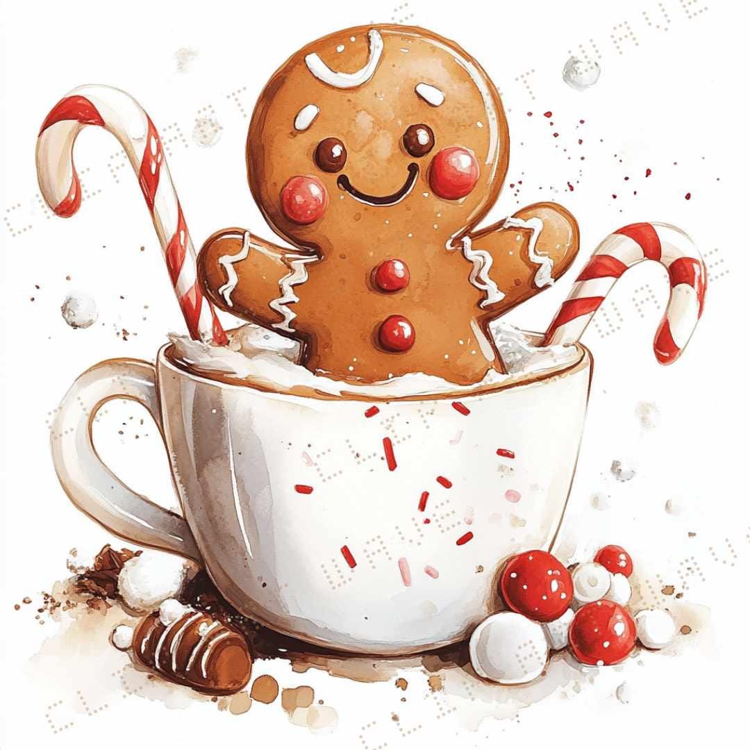 Christmas Cookie Clipart, Gingerbread PNG, Christmas Chocolate Cup ...