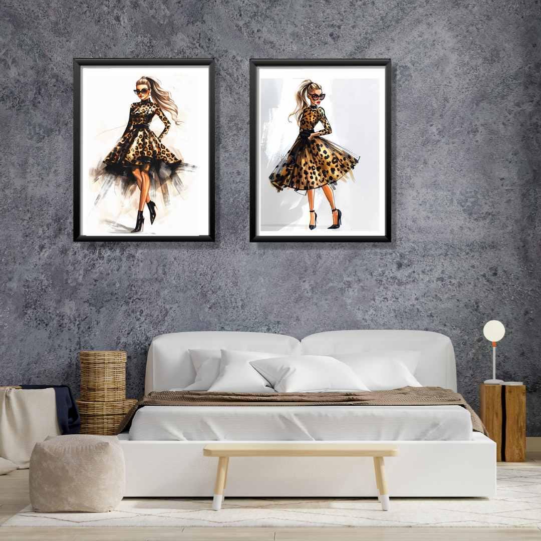 Leopard Girl Clipart, Leopard Woman Clipart, Leopard Dress, Printable ...