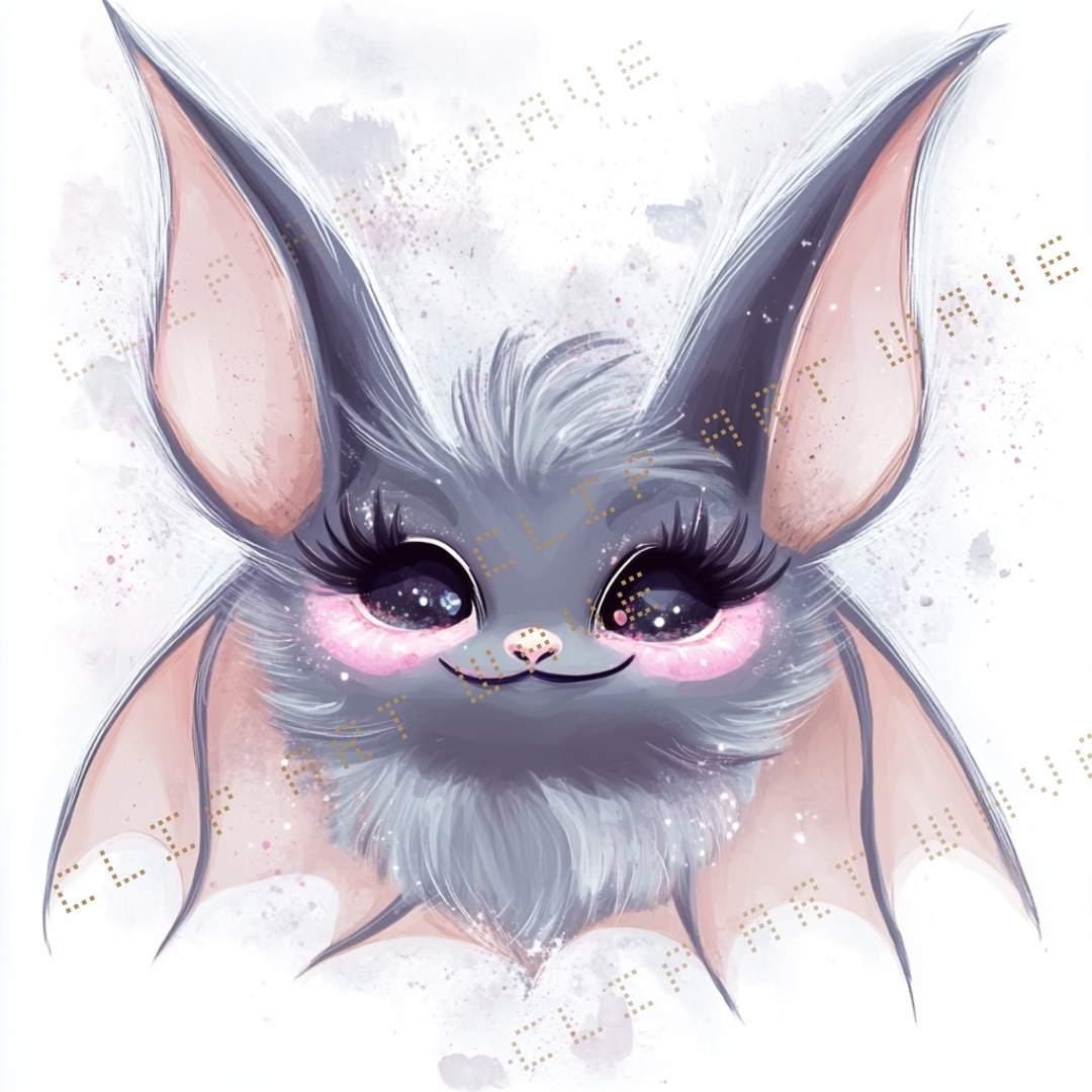 Cute Bat Png, Pink Bat, Sweet Bat, Bat Svg, Style Watercolor, Pastele ...