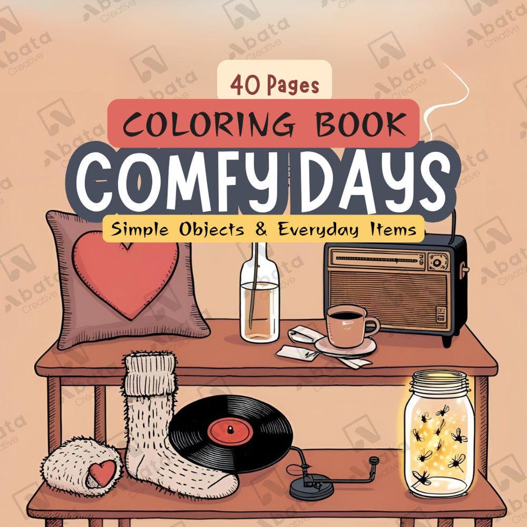 Bold & Easy Cozy Days Coloring Book | Cute and Simple Digital Pages ...