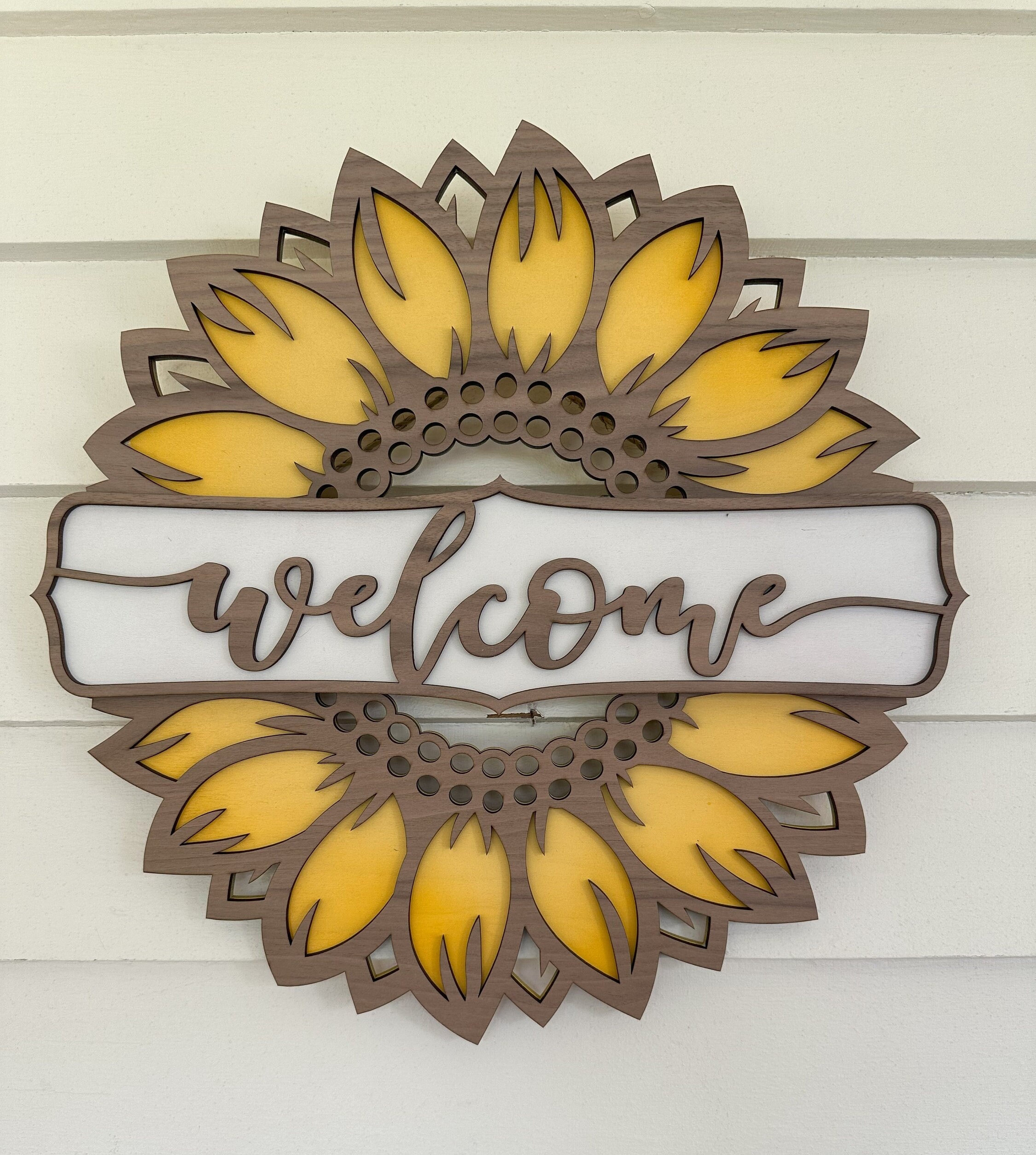 Sunflower Wooden Sign, Laser Cut, Hand Painted, Made in New York, Fall ...