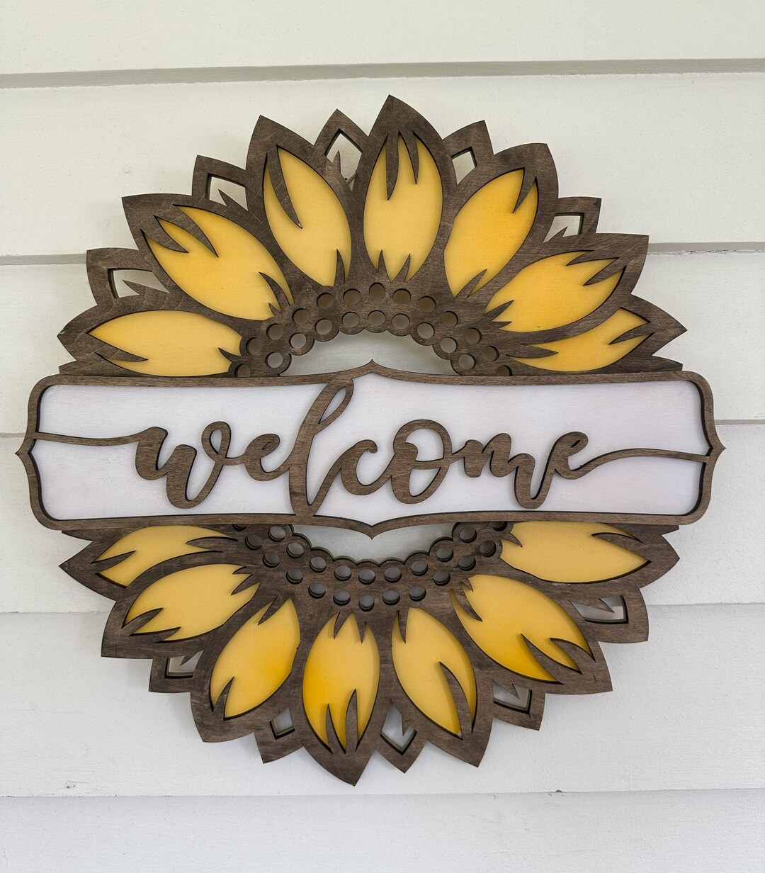 Sunflower Wooden Sign, Laser Cut, Hand Painted, Made in New York, Fall ...