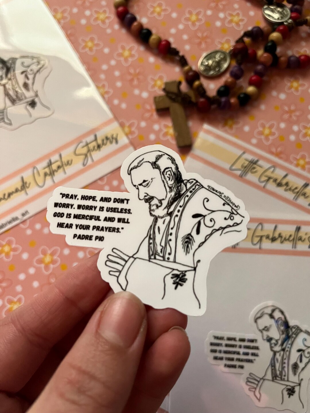 Padre Pio Sticker, Saint Stickers, Saint Quotes, Waterproof Sticker ...