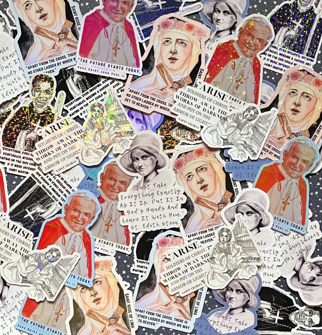 5- Pack Catholic Saint Sticker Bundle (RANDOM) | Catholic Stickers - Etsy