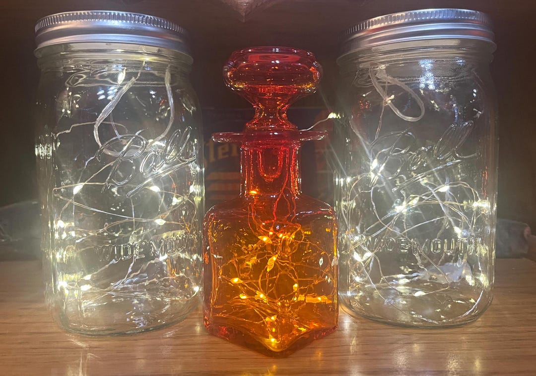 Rainbow Glass Amberina Decanter Bottle With Stopper - Etsy