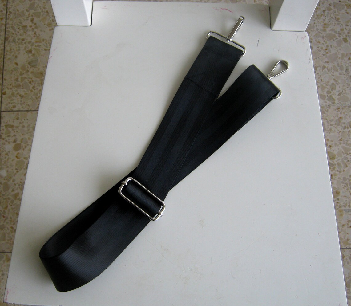 Black Adjustable Removable Seat Belt Bag Strap - Etsy